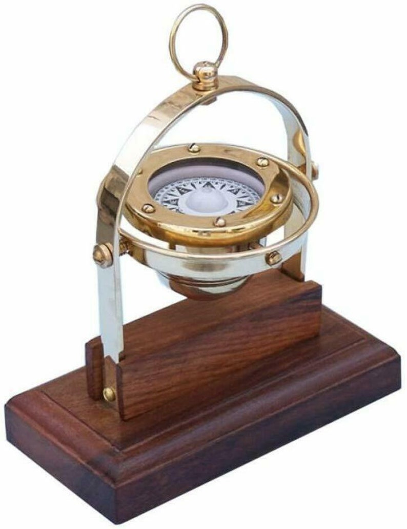 Gimbal Compass Working Brass Compass Binnacle Compass, Gift for Him ...