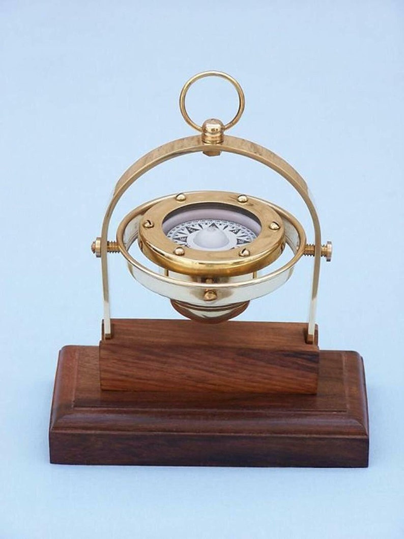 Gimbal Compass Working Brass Compass Binnacle Compass, Gift for Him ...