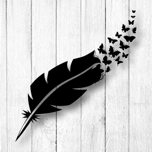 Elegant Feather SVG Cut File for Cricut and Silhouette Vector | Etsy