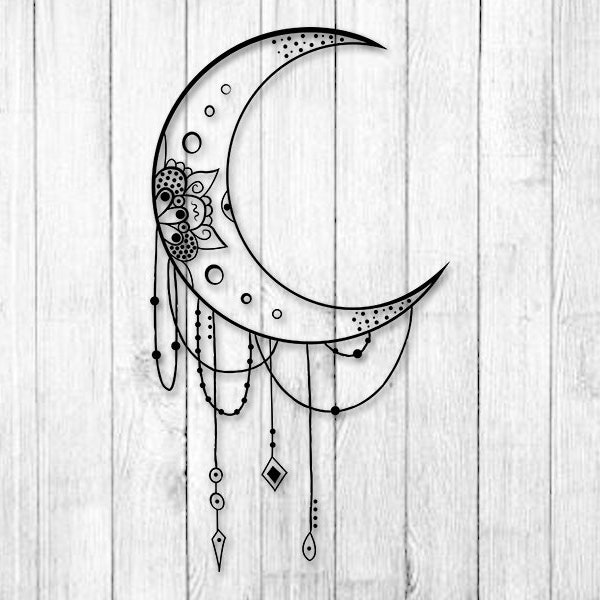 Mandala Moon Svg - Etsy
