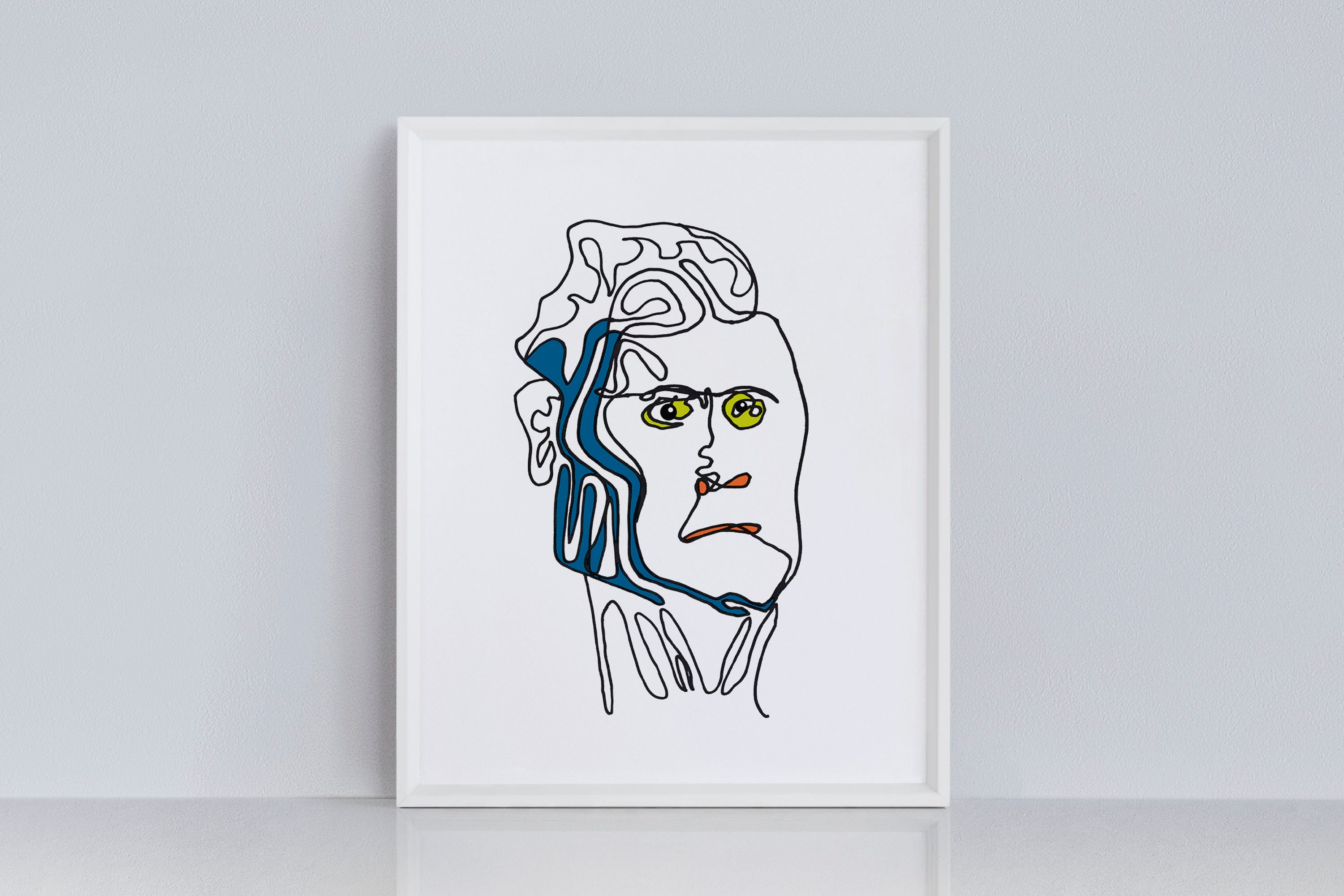 One Line Face Art, Instant Download, Single Line Drawing, Abstract ...