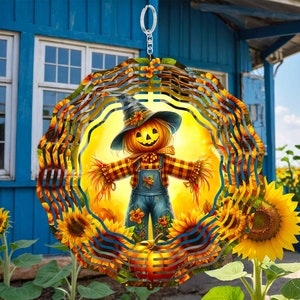 Halloween Scarecrow Wind Spinner Sublimation PNG / Thanksgiving Fall ...