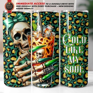 Halloween Skeleton Tumbler Wrap, 20 Oz Straight & Tapered Skinny ...