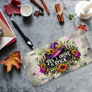 Halloween License Plate PNG for Sublimation / Witchy Gothic Roses ...