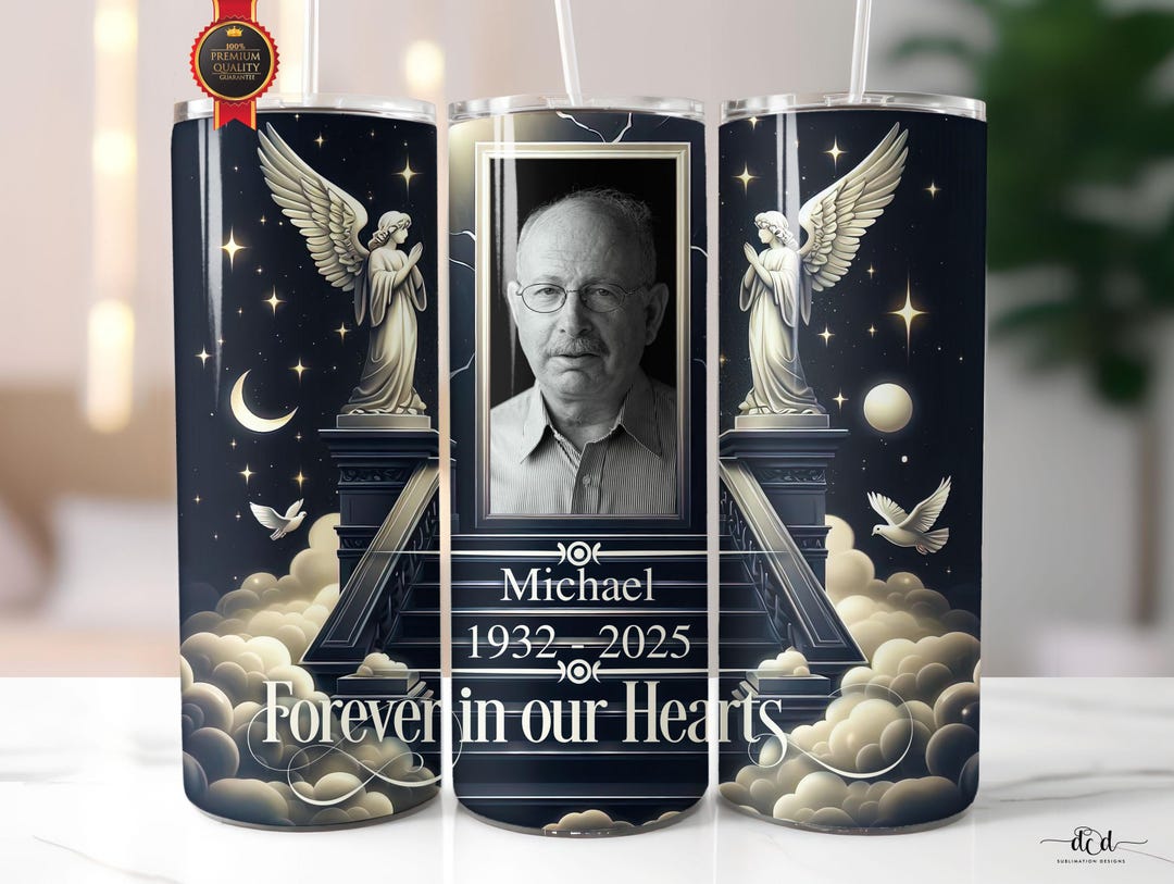 Memorial Tumbler Wrap PNG - Add Your Own Photo - 20 Oz Skinny Straight ...