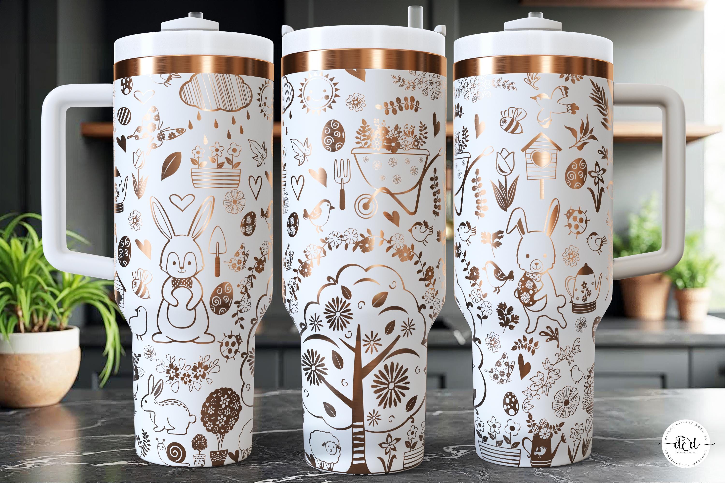 Spring SVG 40 Oz Laser Tumbler Wrap / Engraved Etched Quencher Seamless ...