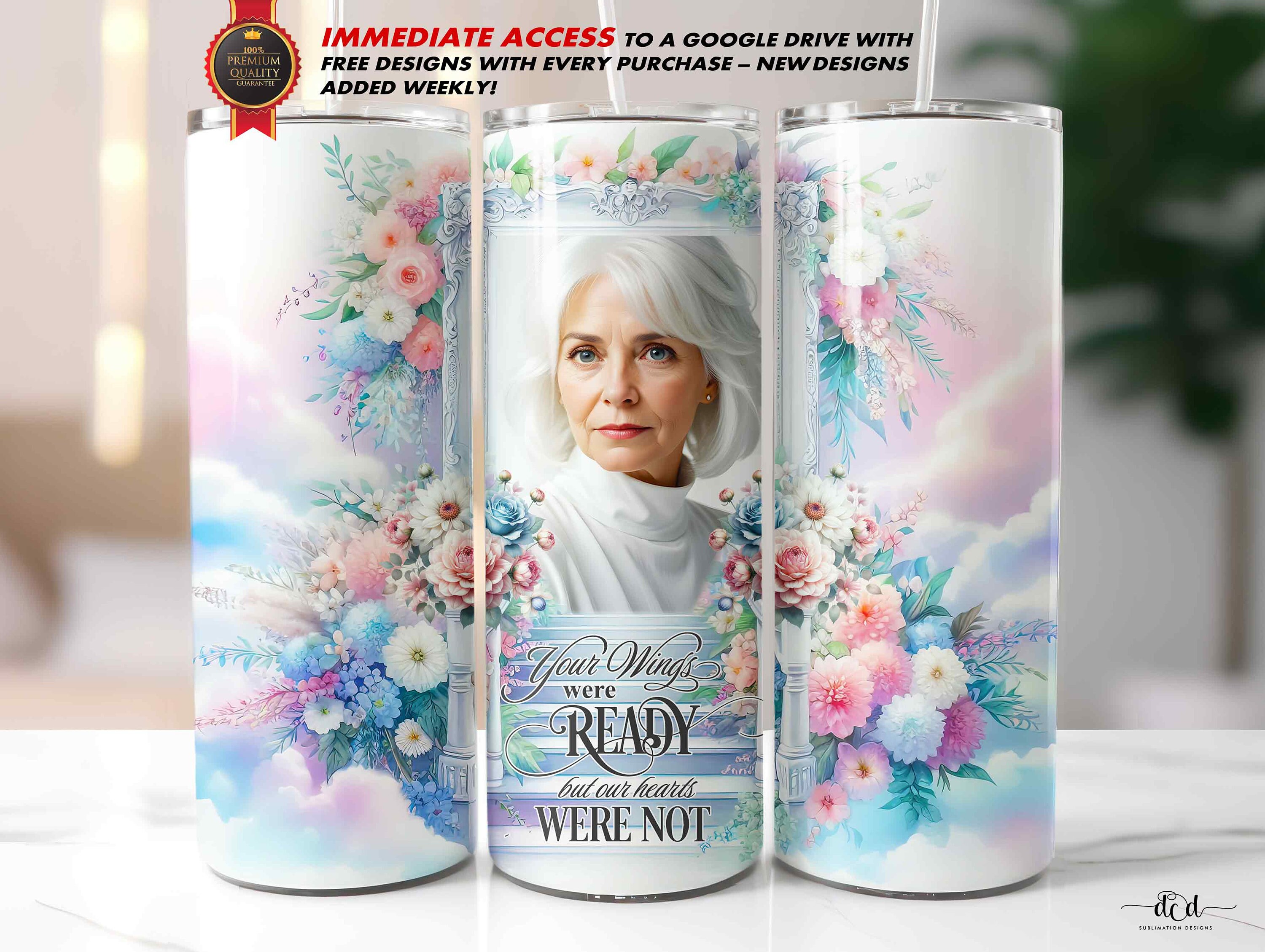 Memorial Tumbler Wrap - Add Your Own Photo - 20 Oz Skinny Straight ...