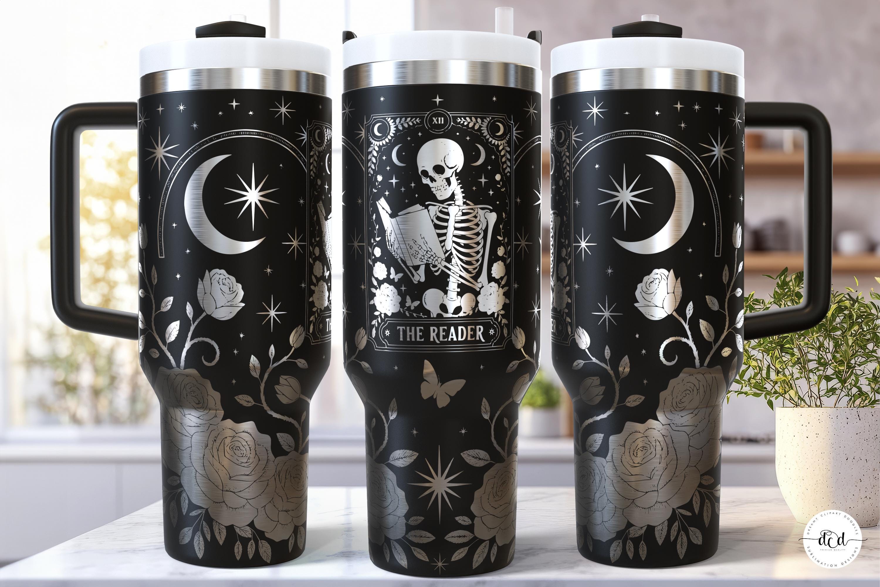 Tarot Card SVG 40 Oz Laser Tumbler Wrap, Engraved Etched Quencher ...
