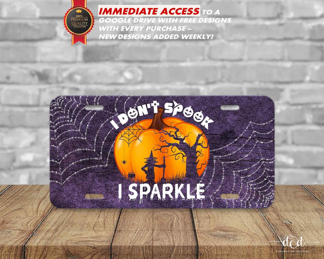 Halloween License Plate PNG for Sublimation / Grunge Rustic Distressed ...