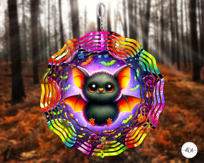 Halloween Bat Wind Spinner Sublimation PNG / Cute Colorful Neon ...