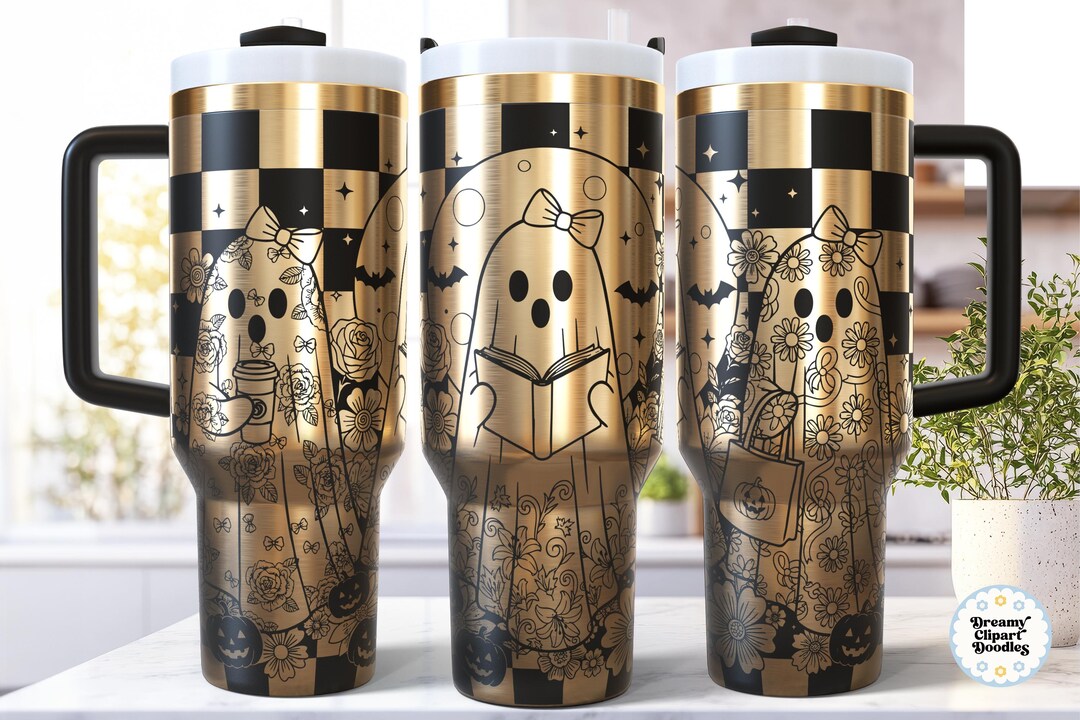 Halloween Ghosts SVG 40 Oz Laser Engraving Seamless Tumbler Wrap ...