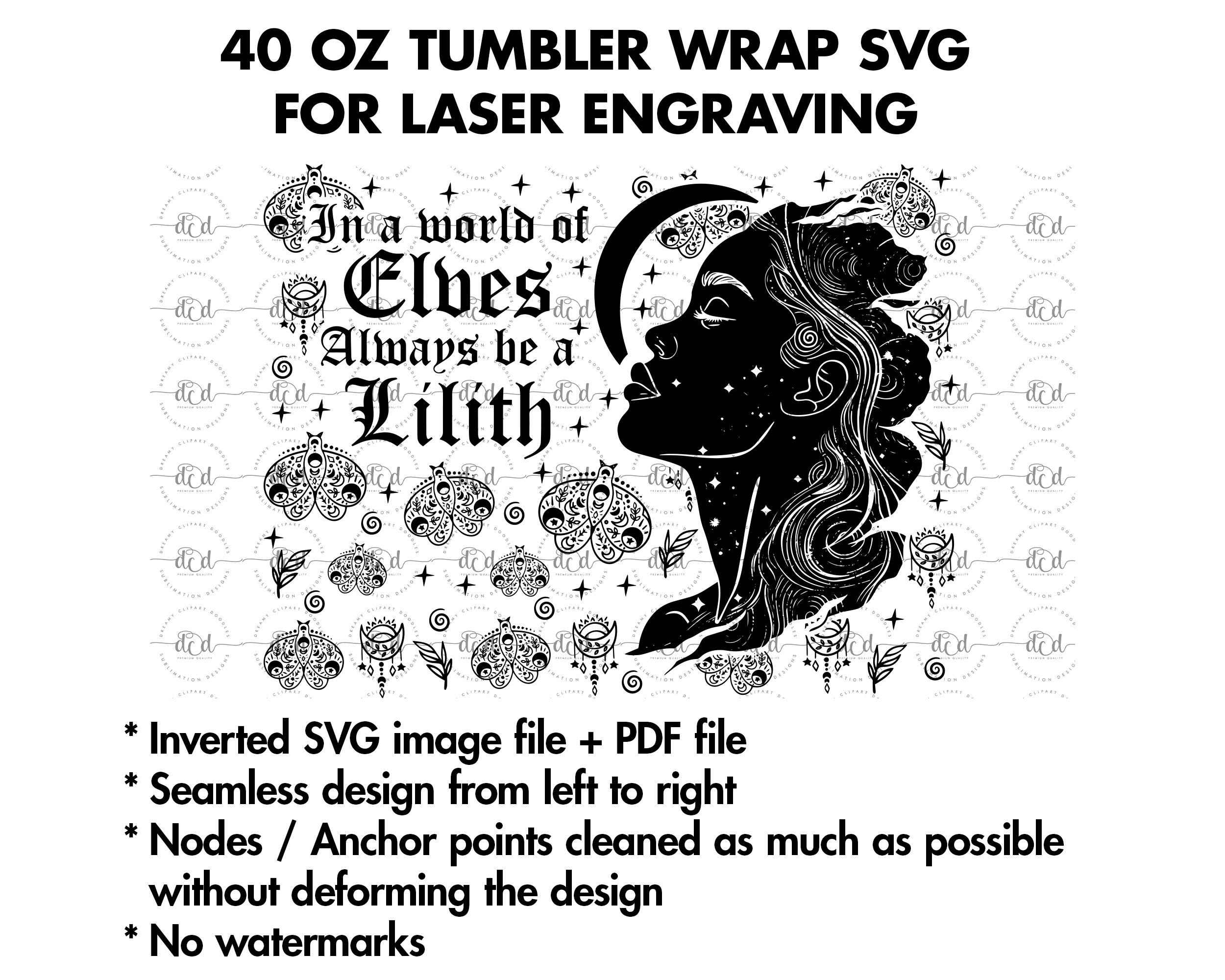 Lilith SVG Laser 40 Oz Tumbler Wrap Engraving Seamless Design ...