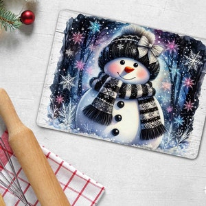 Christmas Snowman Cutting Board PNG for Sublimation / Coquette Bow ...