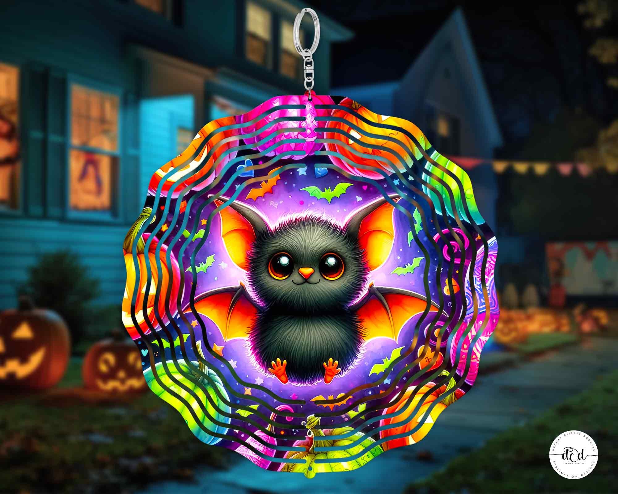 Halloween Bat Wind Spinner Sublimation PNG / Cute Colorful Neon ...