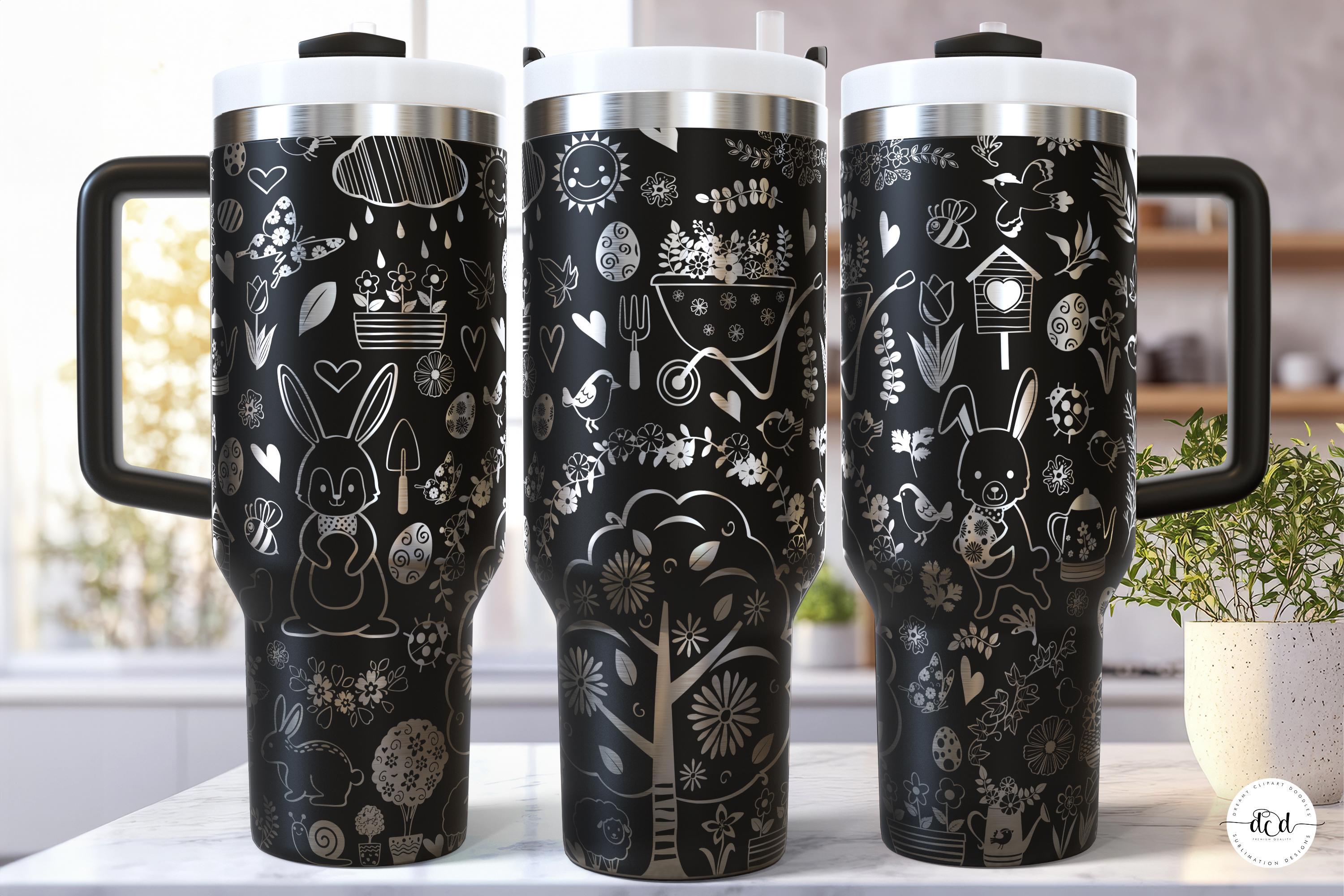 Spring SVG 40 Oz Laser Tumbler Wrap / Engraved Etched Quencher Seamless ...