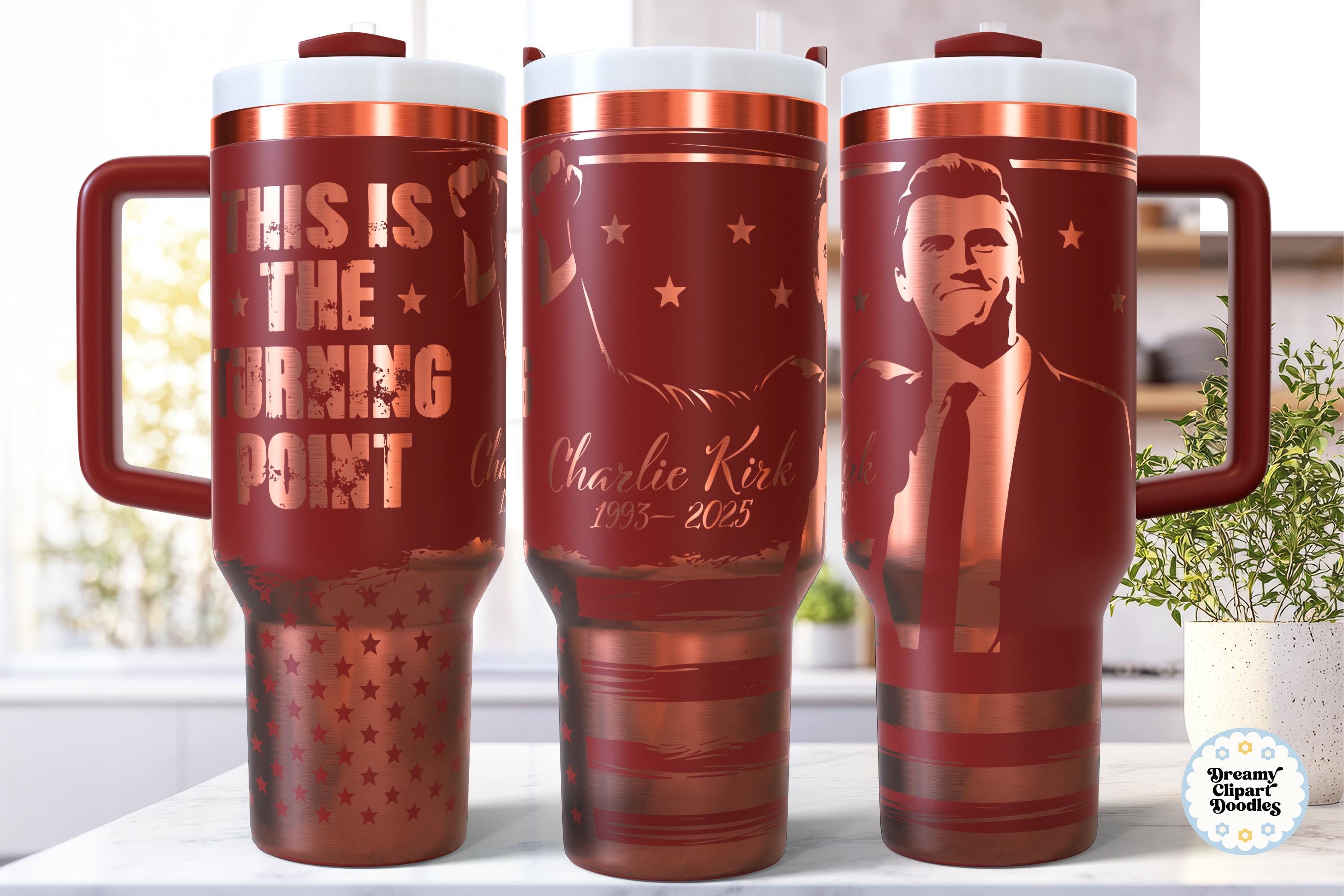 Charlie Kirk SVG Laser 40 Oz Tumbler Wrap, Engraved Etched Seamless ...