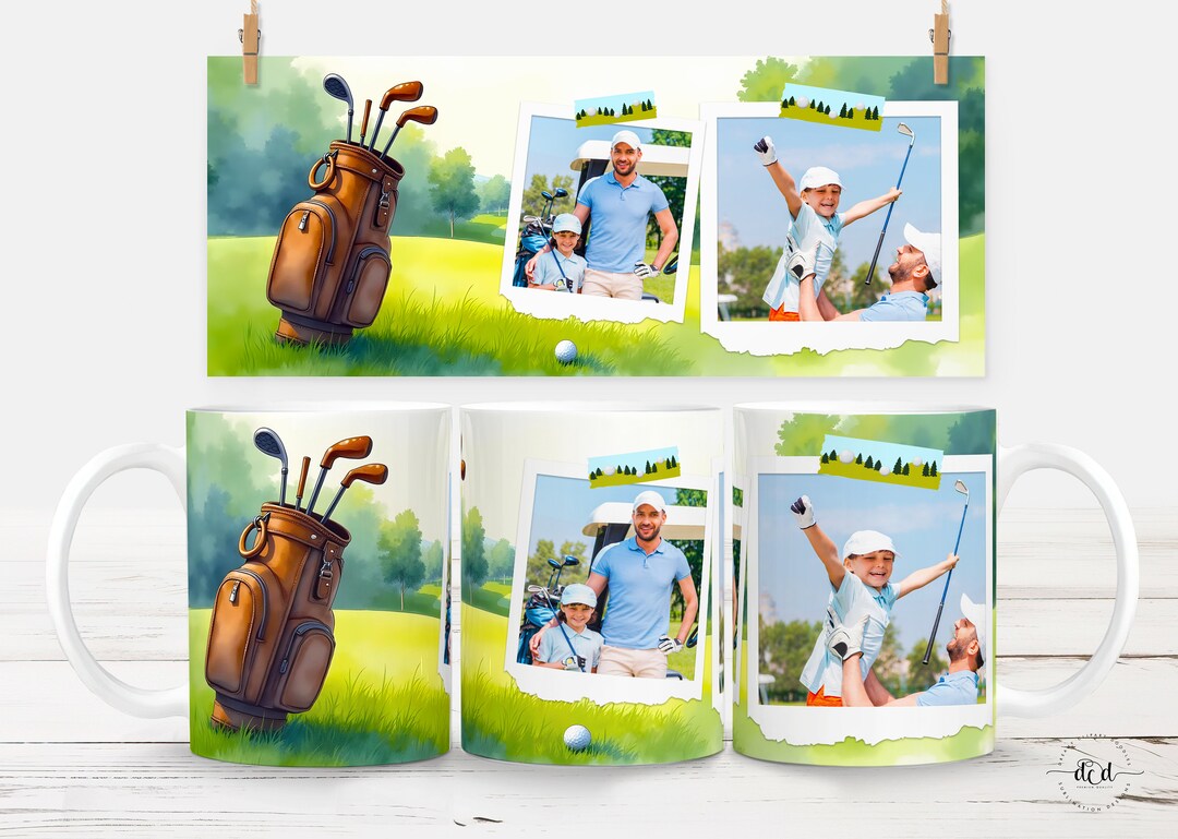 Golf Photo Mug Wrap, 11 Oz / 15 Oz Sublimation PNG / Add Your Own ...