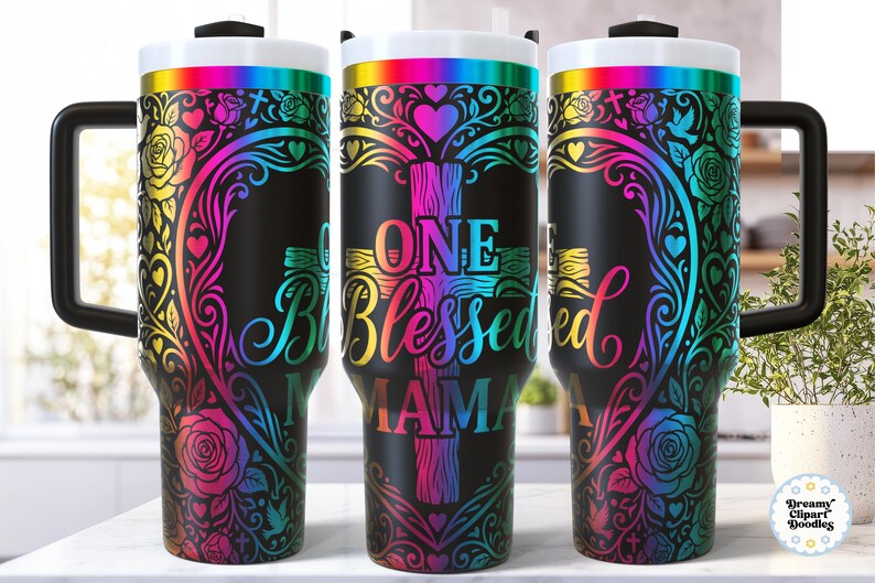 Christian Mama SVG 40 Oz Laser Tumbler Wrap, Seamless Design for Laser Engraving / Etching ...
