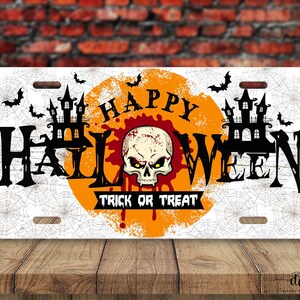 Halloween License Plate PNG for Sublimation / Grunge Rustic Distressed ...
