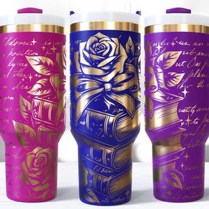 Bookish SVG 40 Oz Laser Tumbler Wrap, Engraved Etched Quencher Seamless ...
