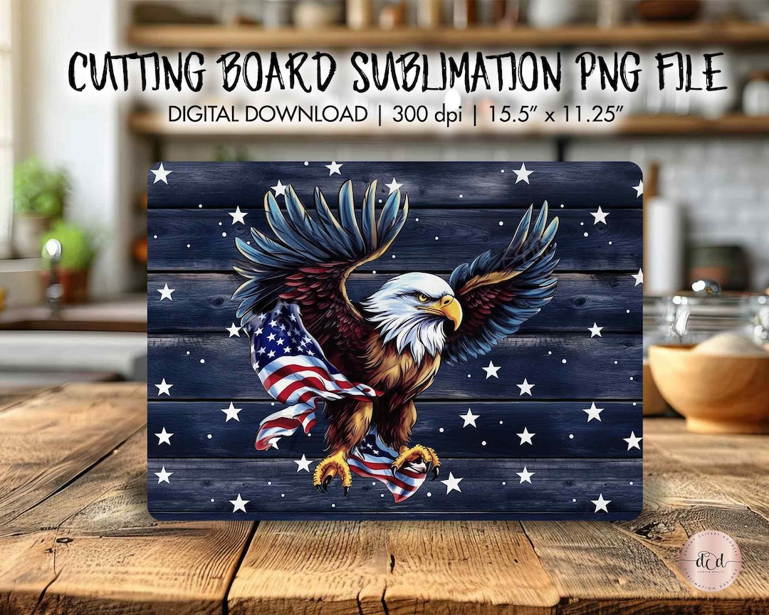 US Bald Eagle Cutting Board Pngs for Sublimation / Patriotic Flag ...