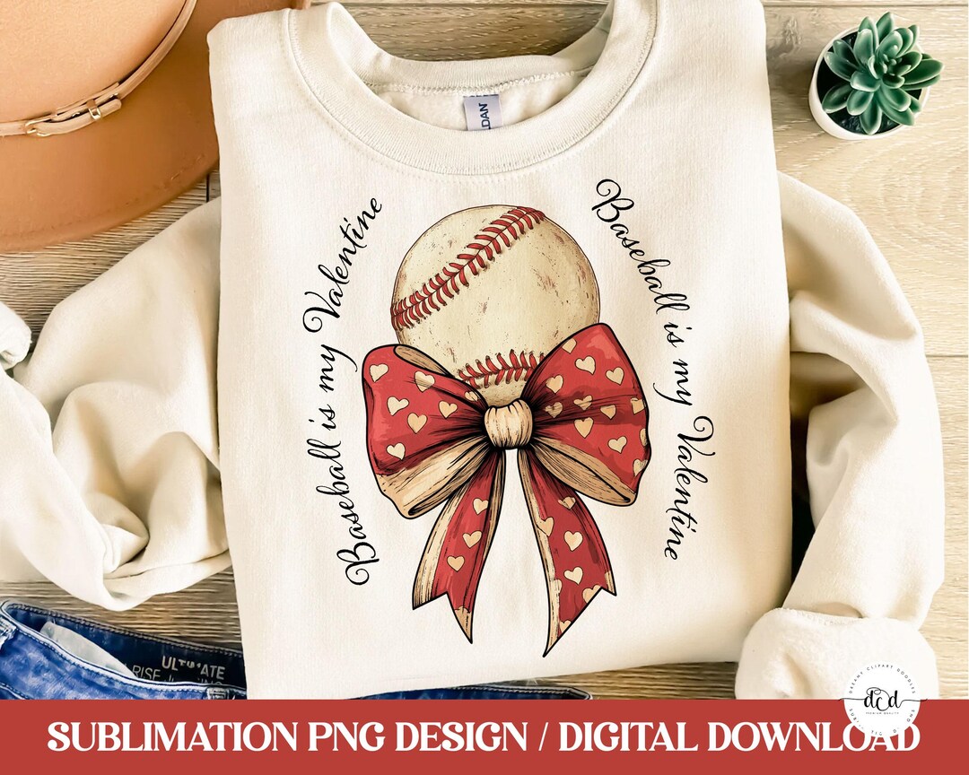 Vintage Baseball Sublimation PNG / Retro Distressed Valentines Design ...