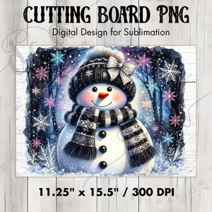 Christmas Snowman Cutting Board PNG for Sublimation / Coquette Bow ...