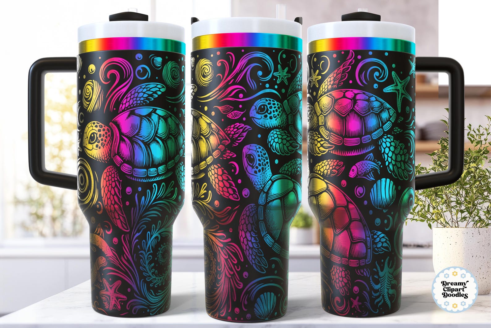 Sea Turtles 40 Oz Laser Tumbler Wrap SVG / Engraved Etched Quencher ...