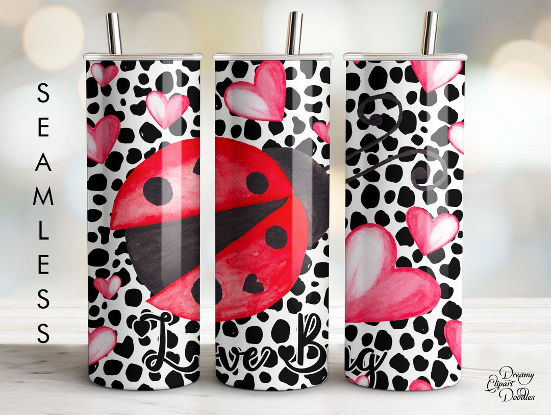 Watercolor Ladybugs, Ladybug Tumbler Wrap, Two Piece Set, 20oz Straight ...
