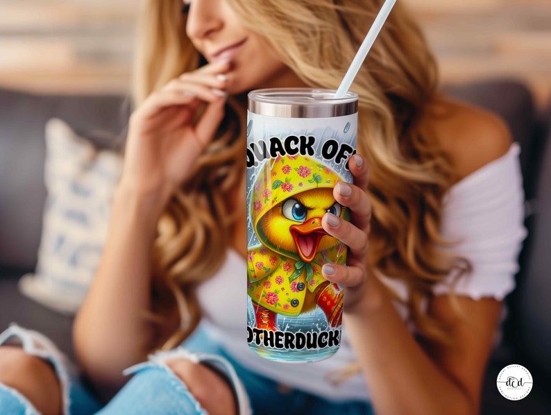 Funny Duck Tumbler Wrap, 20oz Skinny Straight & Tapered Sublimation PNG ...