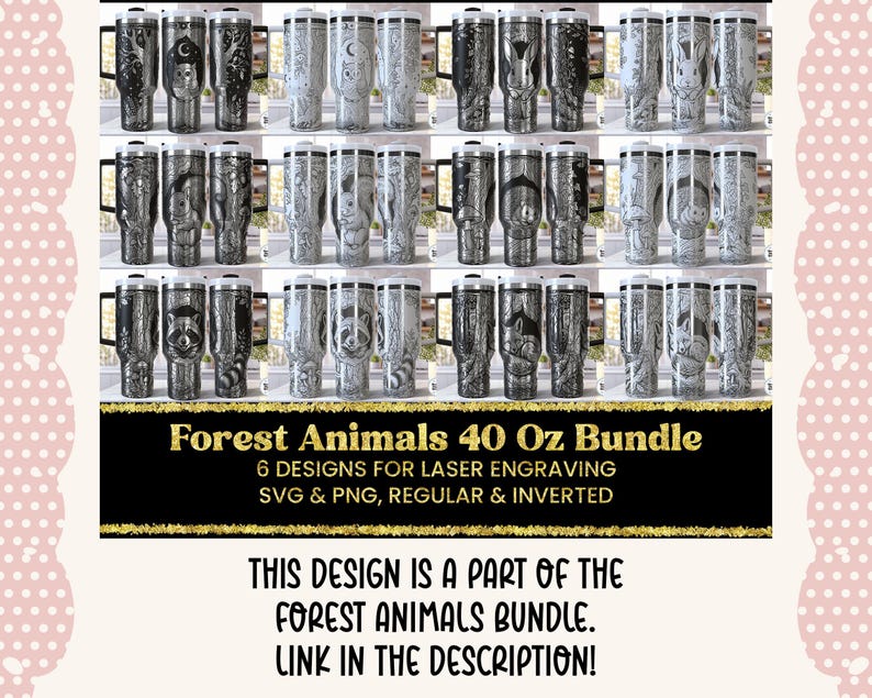 Raccoon SVG 40 Oz Laser Engraving Tumbler Wrap, Cottagecore Woodland ...