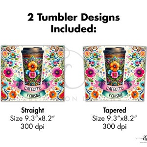 Cafecito Y Chisme Seamless Tumbler Wrap, 20 Oz Skinny Straight ...