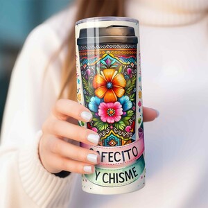 Cafecito Y Chisme Seamless Tumbler Wrap, 20 Oz Skinny Straight ...