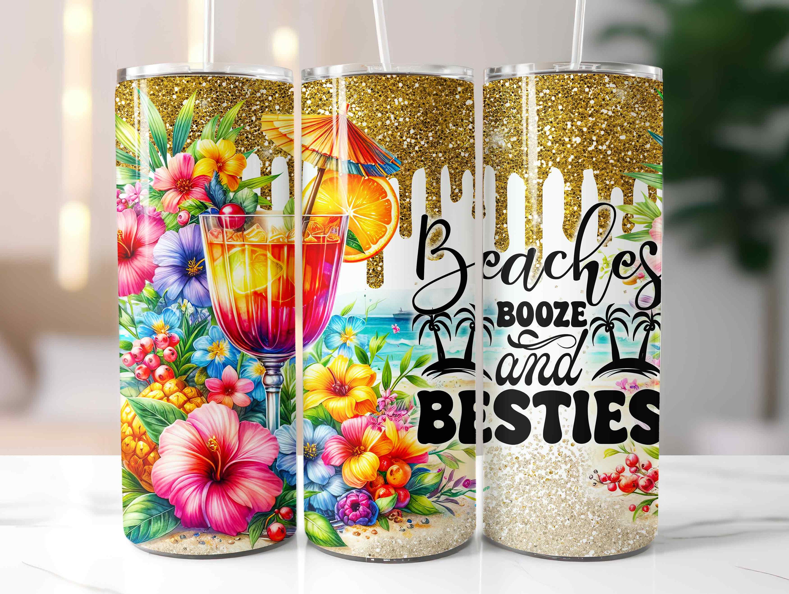 Beach Tumbler Wrap, 20 Oz Skinny Straight Sublimation PNG / beaches ...