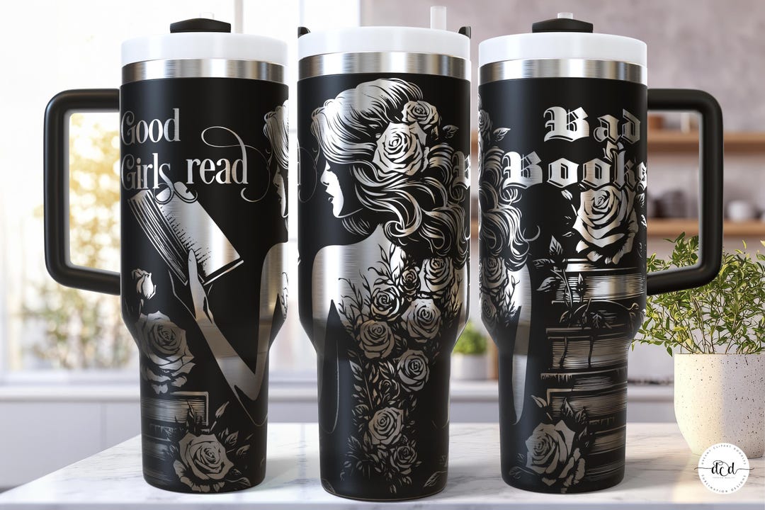 Bookish SVG 40 Oz Laser Tumbler Wrap / Engraved Etched Quencher ...