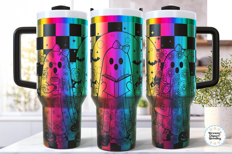 Halloween Ghosts SVG 40 Oz Laser Engraving Seamless Tumbler Wrap ...