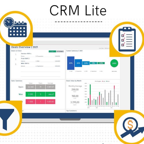 Excel CRM Template 2.0 | Etsy