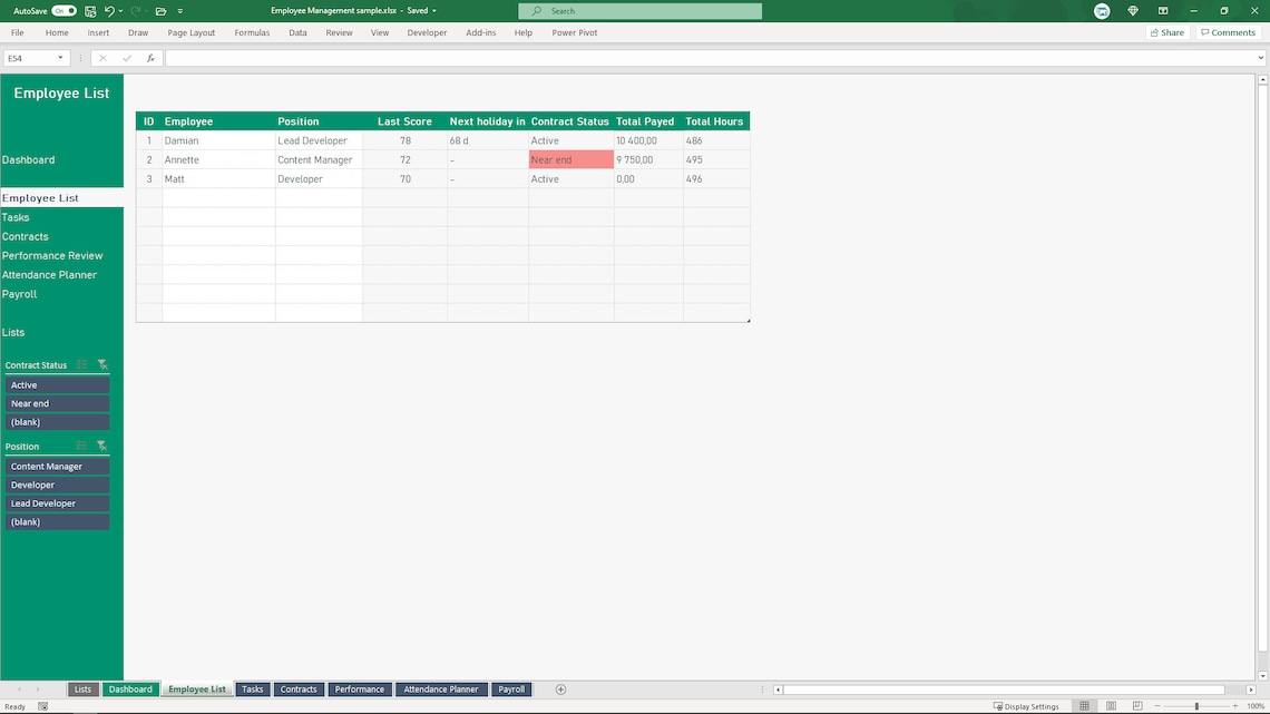 Employee Management (HR) Spreadsheet | Excel & Google Sheets - Etsy
