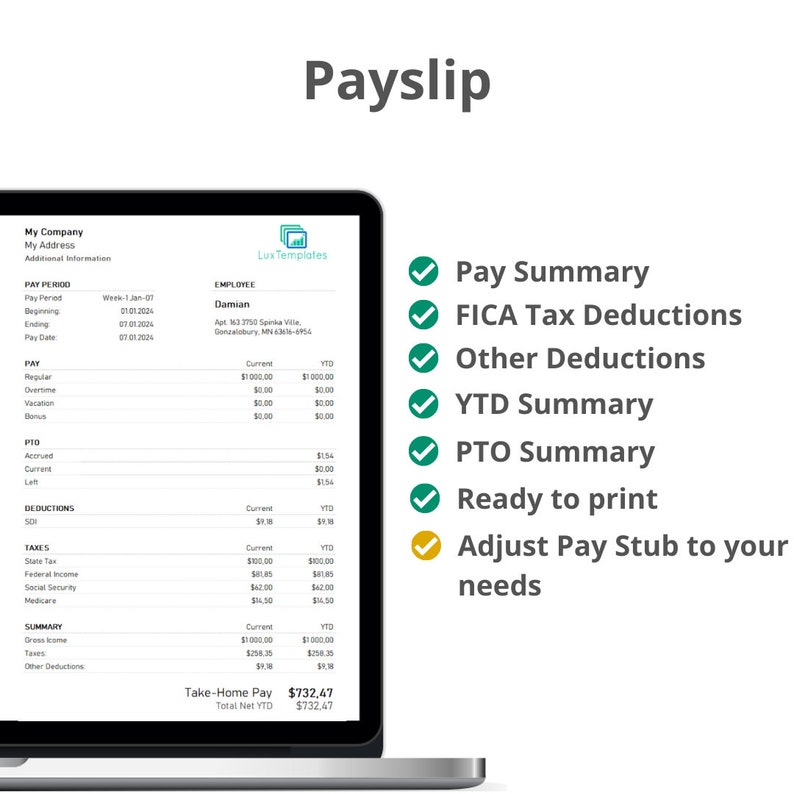2026 & 2025 Payroll Calculator With Pay Stubs | Quarterly, Monthly ...