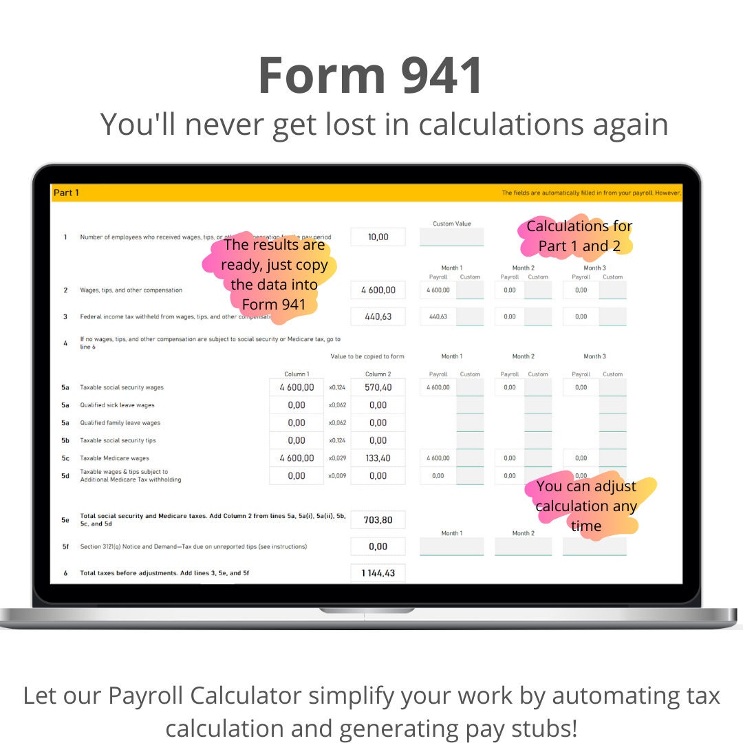 2026 & 2025 Payroll Calculator With Pay Stubs | Quarterly, Monthly ...