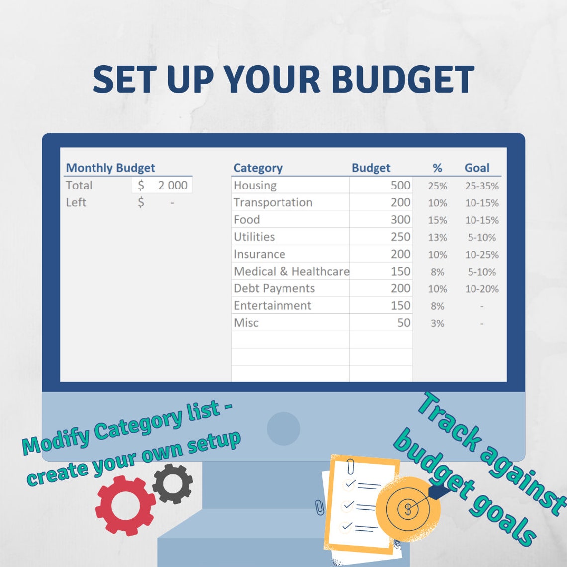 Monthly Expense Tracker & Budget Planner | Excel Template | Google ...