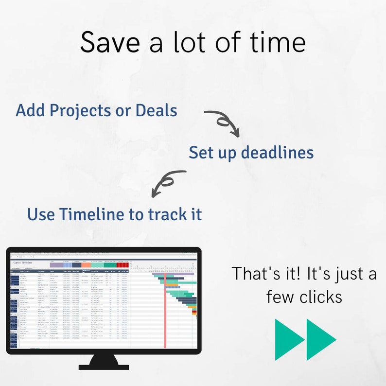 Excel Gantt Timeline Chart Flexible Automated Download Now Etsy