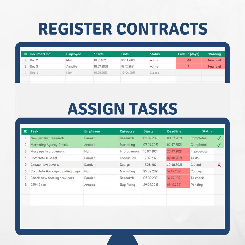Employee Management (HR) Spreadsheet | Excel & Google Sheets - Etsy