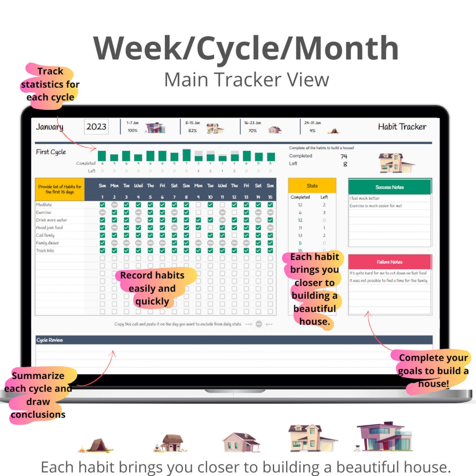 Modern Habit Tracker | Google Sheets | Monthly Weekly | Printable ...
