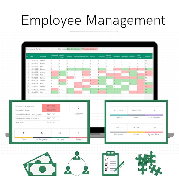 Employee Management HR Spreadsheet Excel & Google Sheets | Etsy