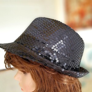 Disco Accessories Disco Cap Disco Hat Black Sequins Cap Women - Etsy