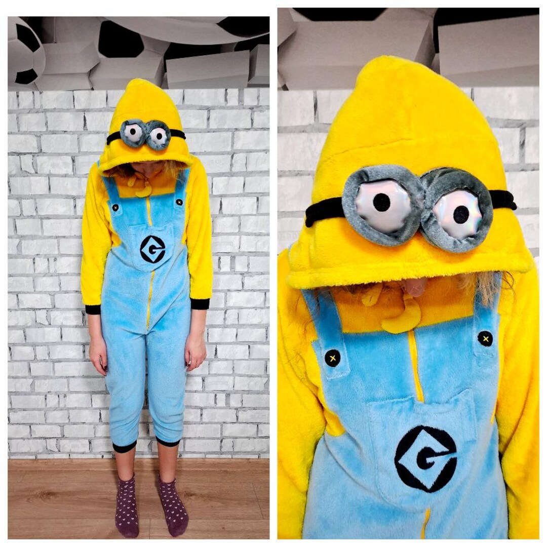 11-12 Years Children Kids Minion Costume Onesie Carnival Halloween ...