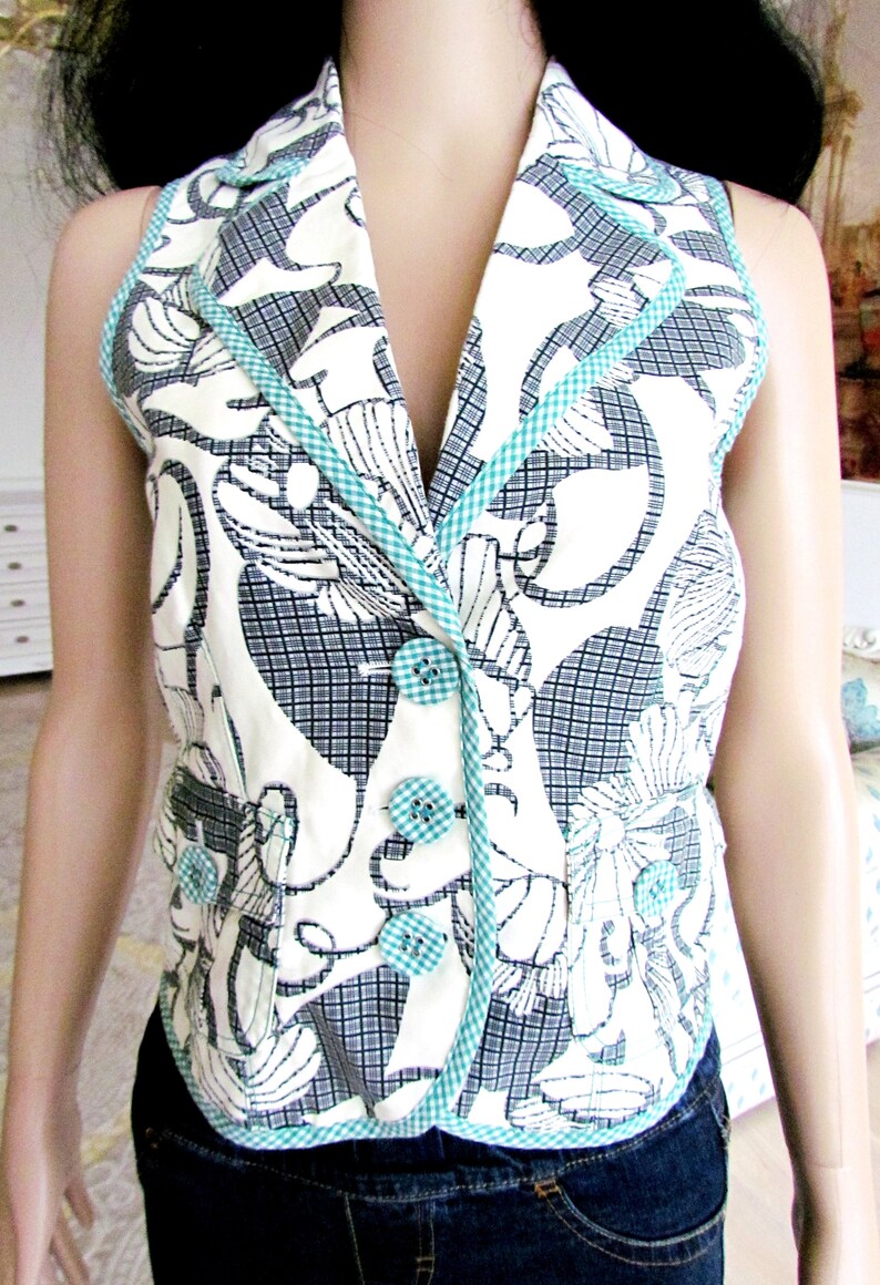 Floral Top Floral Vest White Vest Boho Vest Patterned Top - Etsy