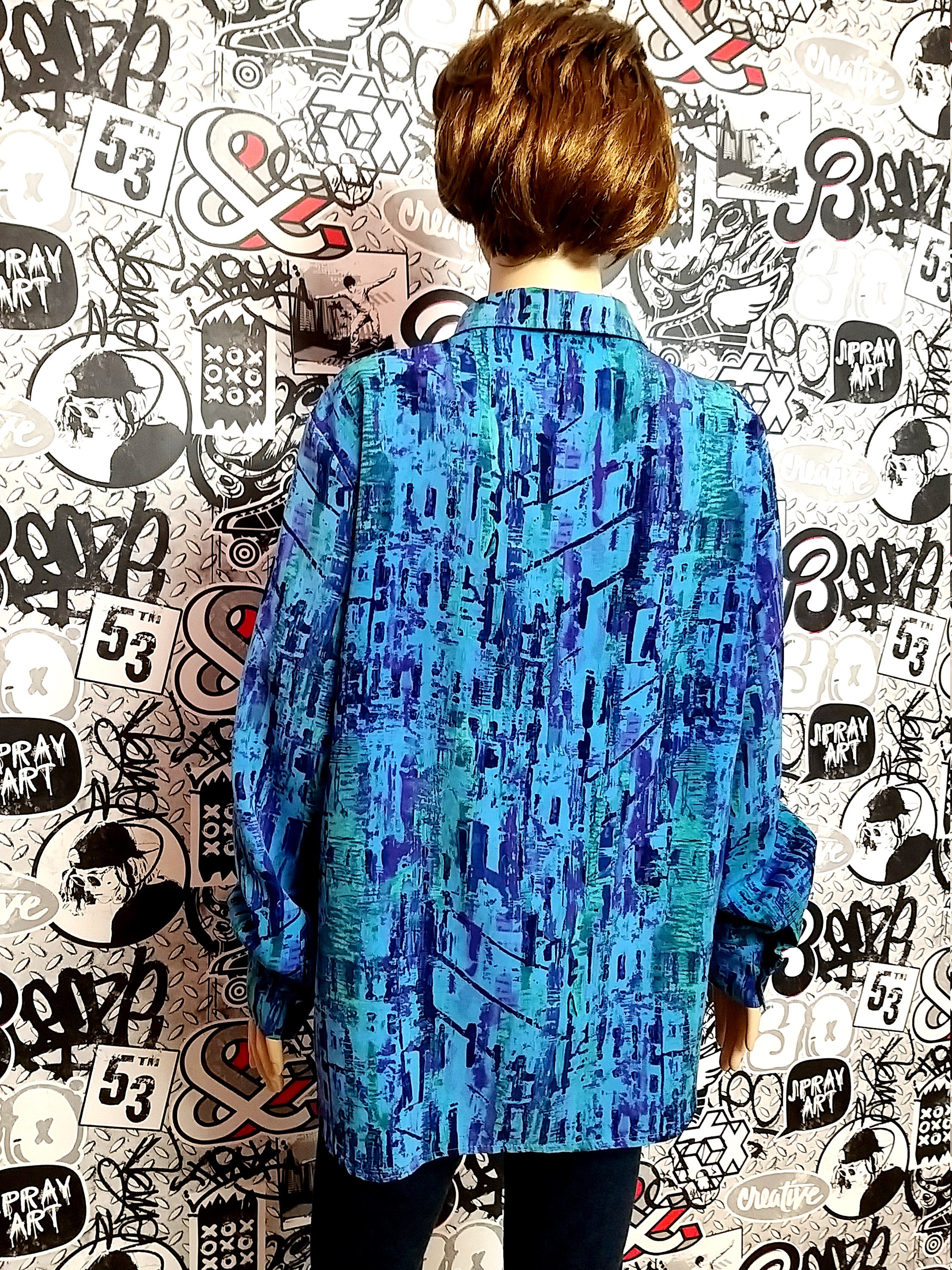 Womens shirt button shirt formal abstract blouse abstract | Etsy