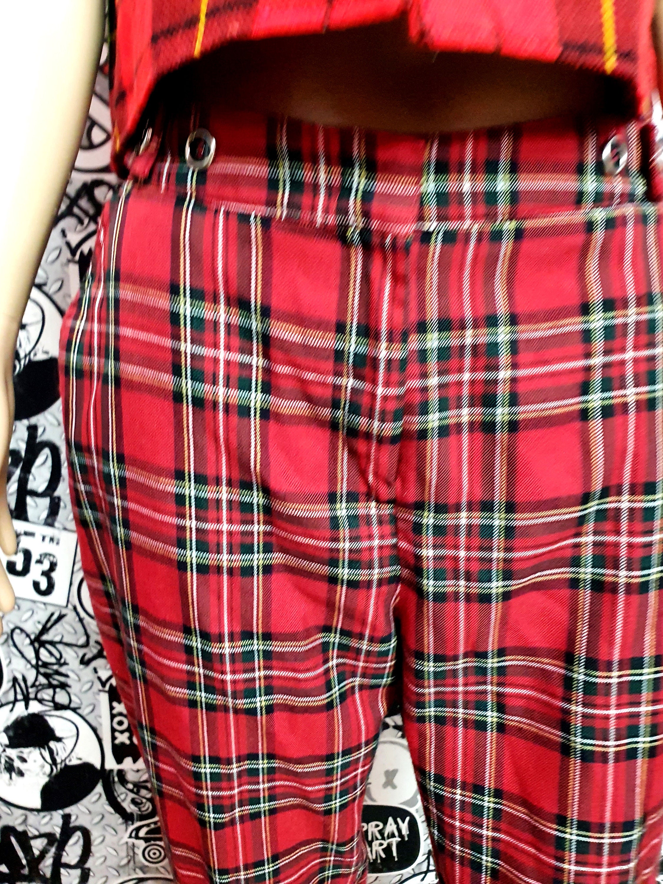 Red Plaid Pants Womens Plaid Pants Retro Pants Womens Pants - Etsy